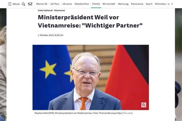Germany's Lower Saxony state interested in expanding partnership with ...