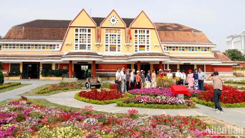 Colourful flower space designed at old Da Lat station | Nhan Dan Online