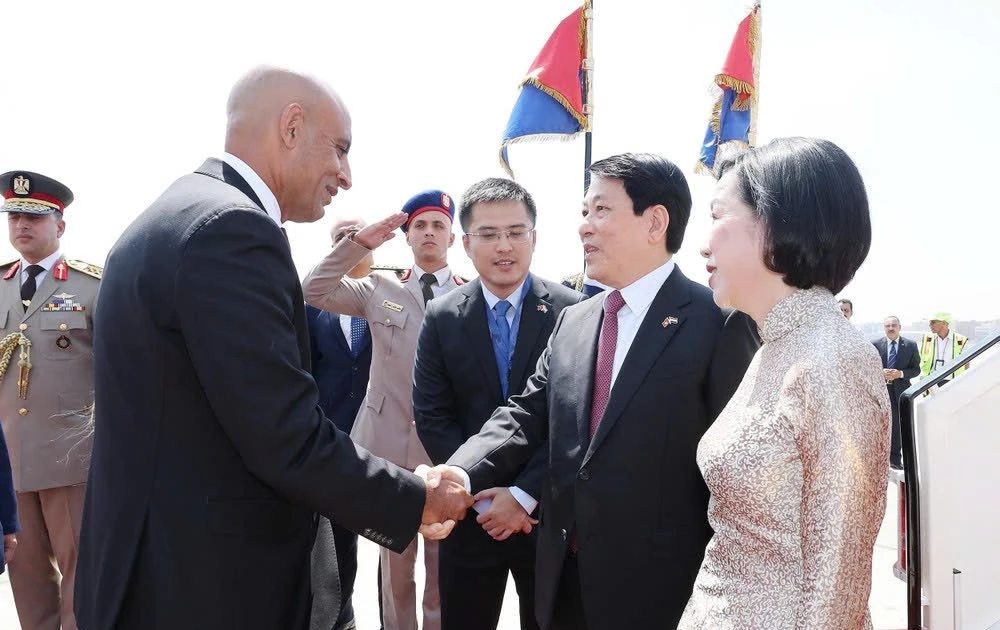 State President Luong Cuong arrives in Cairo, beginning state visit to ...